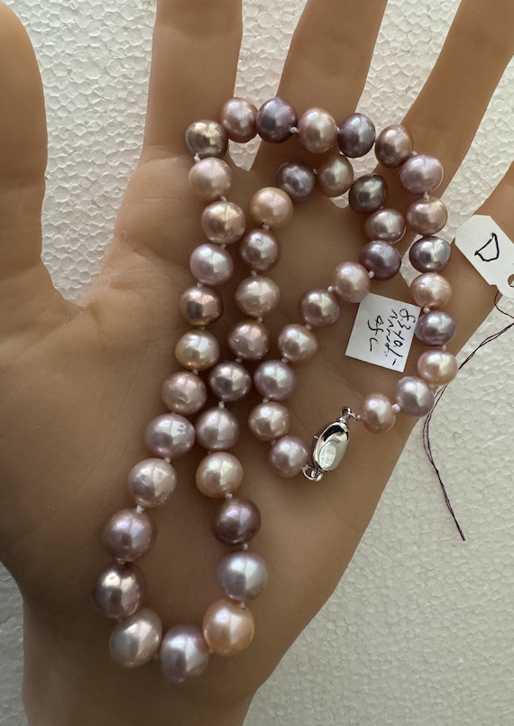 Black Friday 8.3mm 10.1mm Japanese Lake Kasumiga Bead Nucleated Hybrid Multi Colors Baroque Pearl 17 Inch Necklace D Etsy