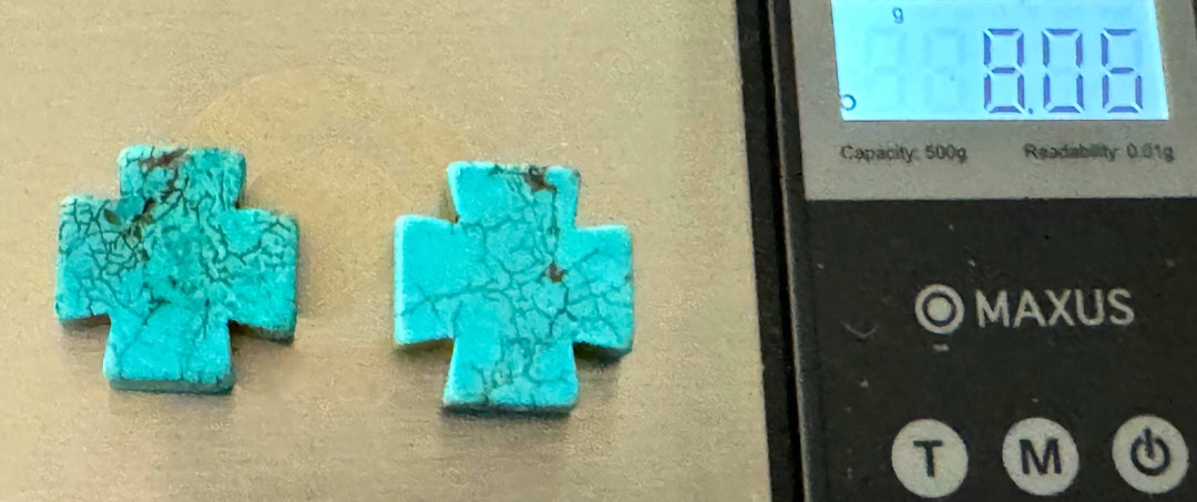 40ct Blue Gem Mine Navajo 2 Pcs. Pre 1970s Fetish Crosses Hand Carved ...