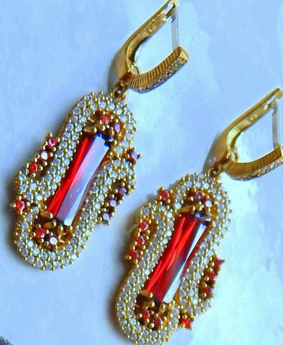 70s/80s Vintage Huge Natural Faceted Tanzania Malaya Burnt Orangey Red ...