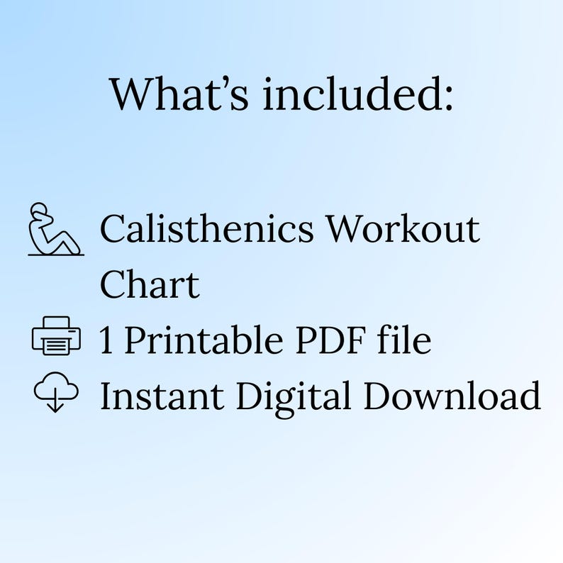 Calisthenics Workout Plan | Printable Exercise Chart | Full Body ...