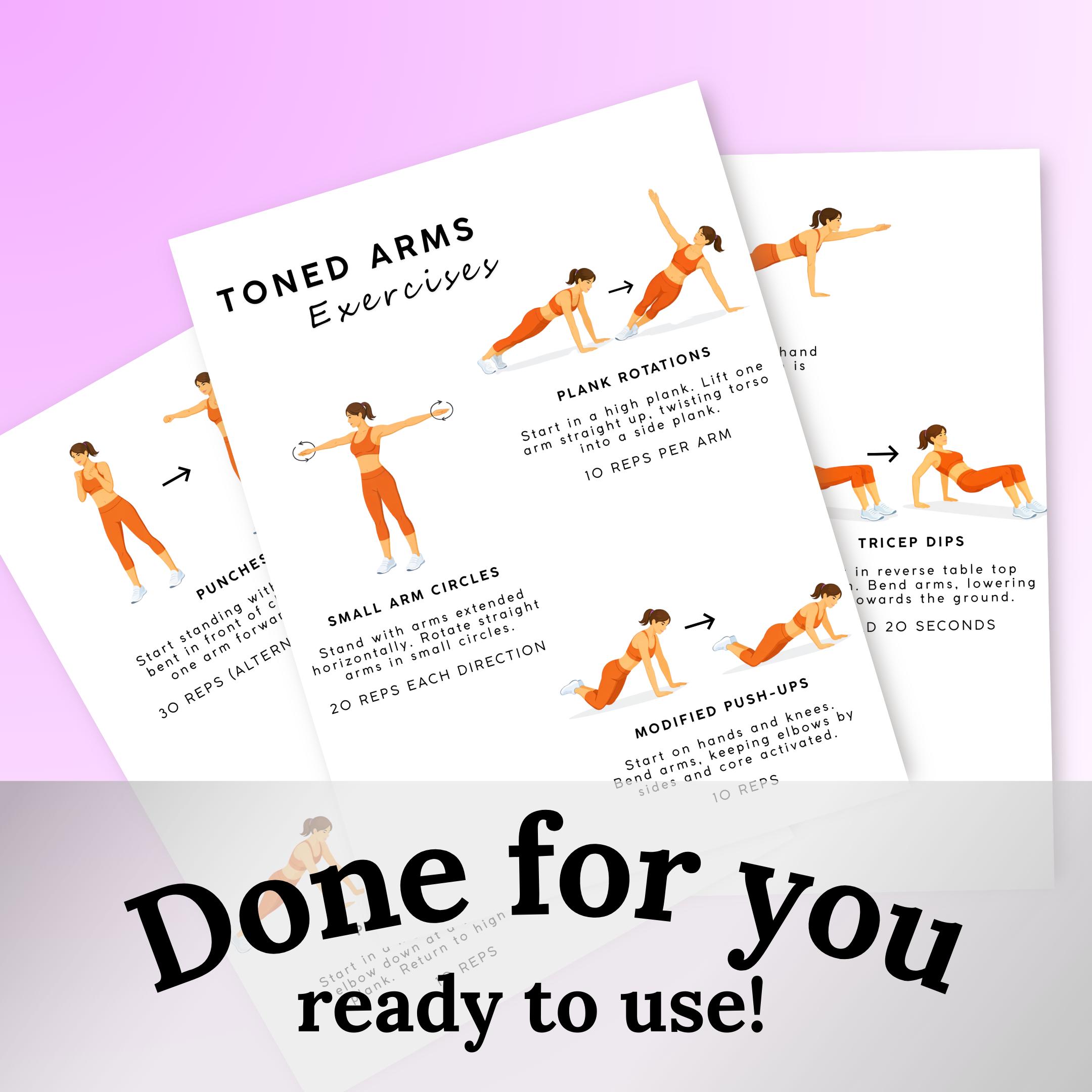 Arm Workout | Printable Workout Chart | Home Gym PDF | Toned Arm ...