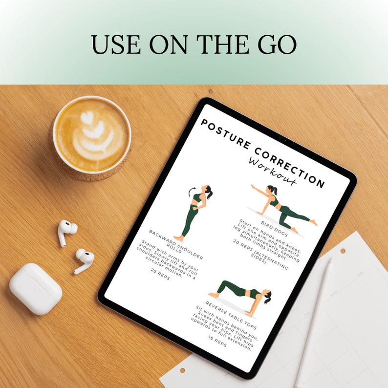 Posture | Printable Workout Chart | Posture Corrector | Back Pain ...