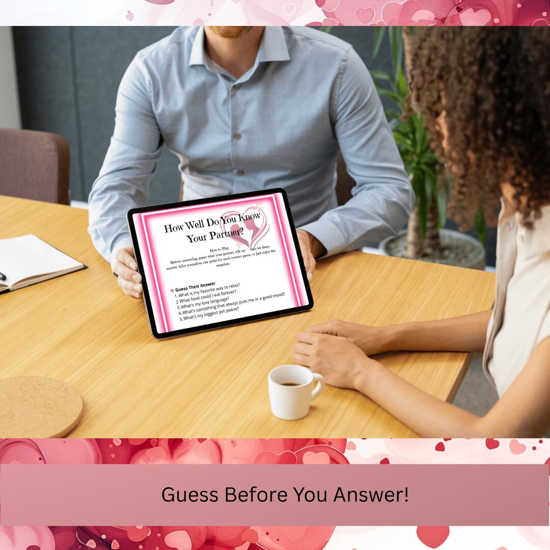 Couples Quiz Game • Valentine's Day, Bridal Shower (instant Download ...