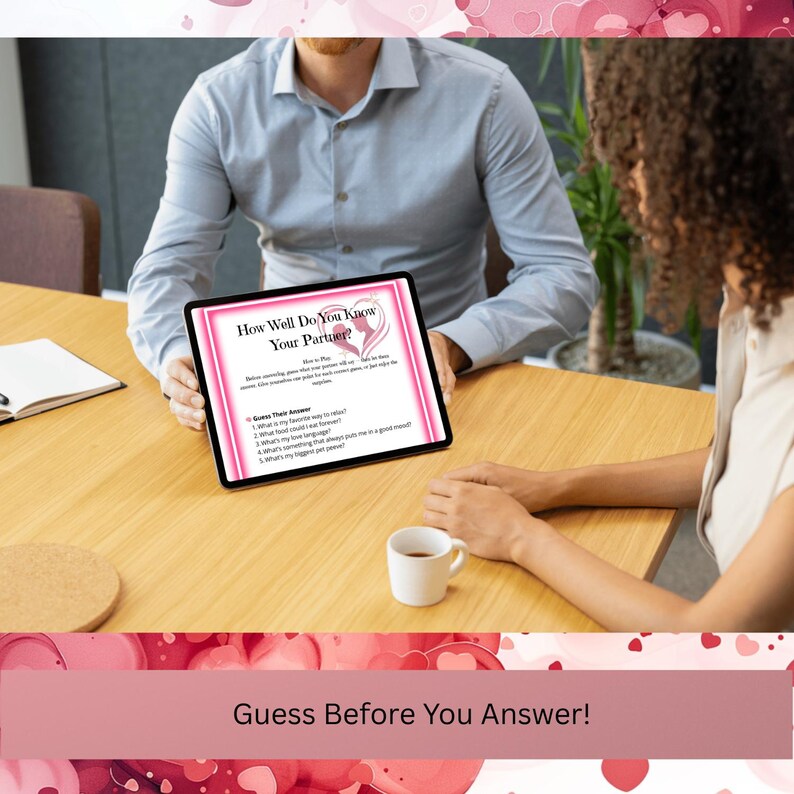 Couples Quiz Game • Valentine's Day, Bridal Shower (instant Download ...
