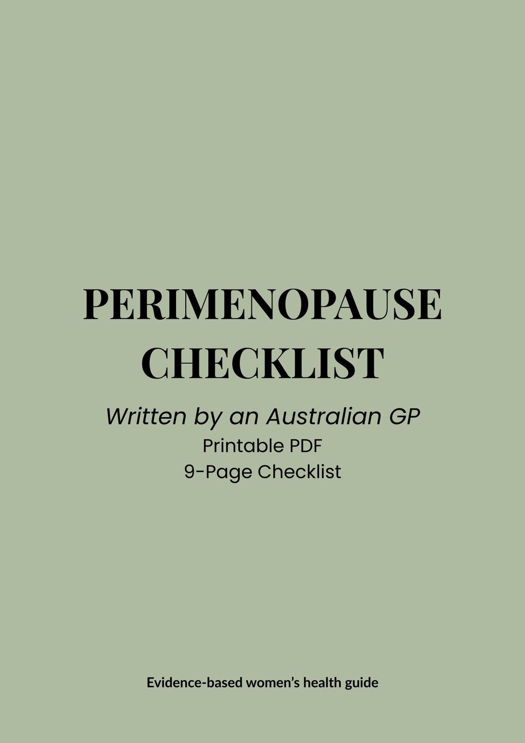 Perimenopause Symptoms Checklist | Menopause Symptoms | Printable PDF ...