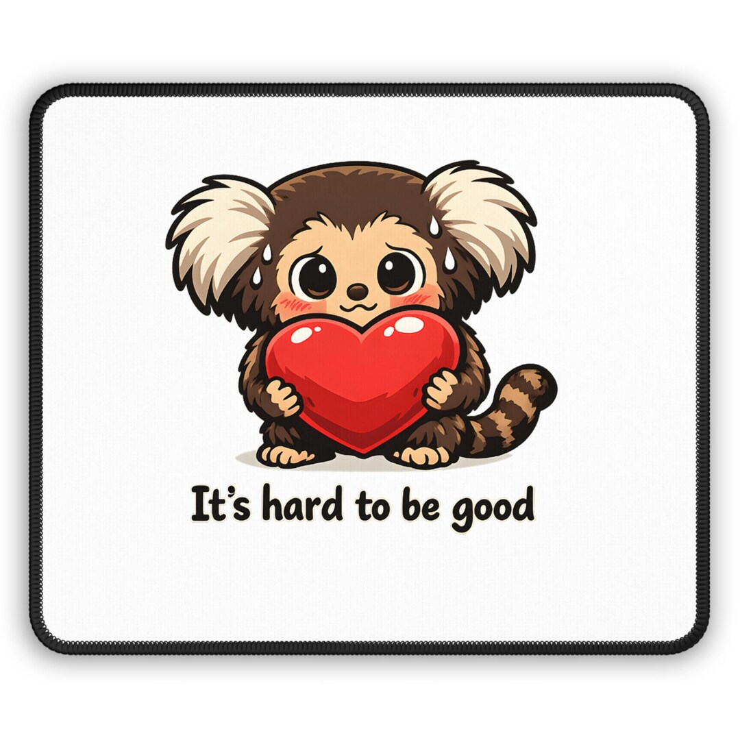 Marmoset Mouse Pad | Creature Holding Heart, Gaming Desk Decor - Etsy UK