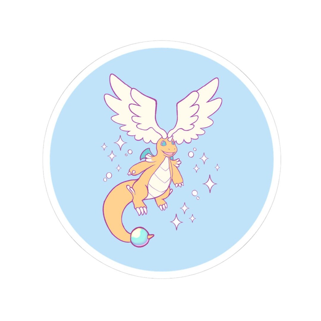 Pastel Mega Dragonite Sticker | Fantasy Vinyl Decal - Etsy