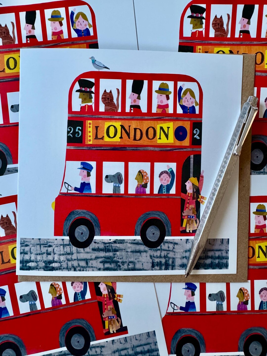 London Bus Greeting Card - Etsy