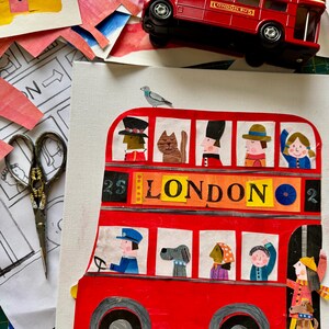 London Bus Greeting Card - Etsy