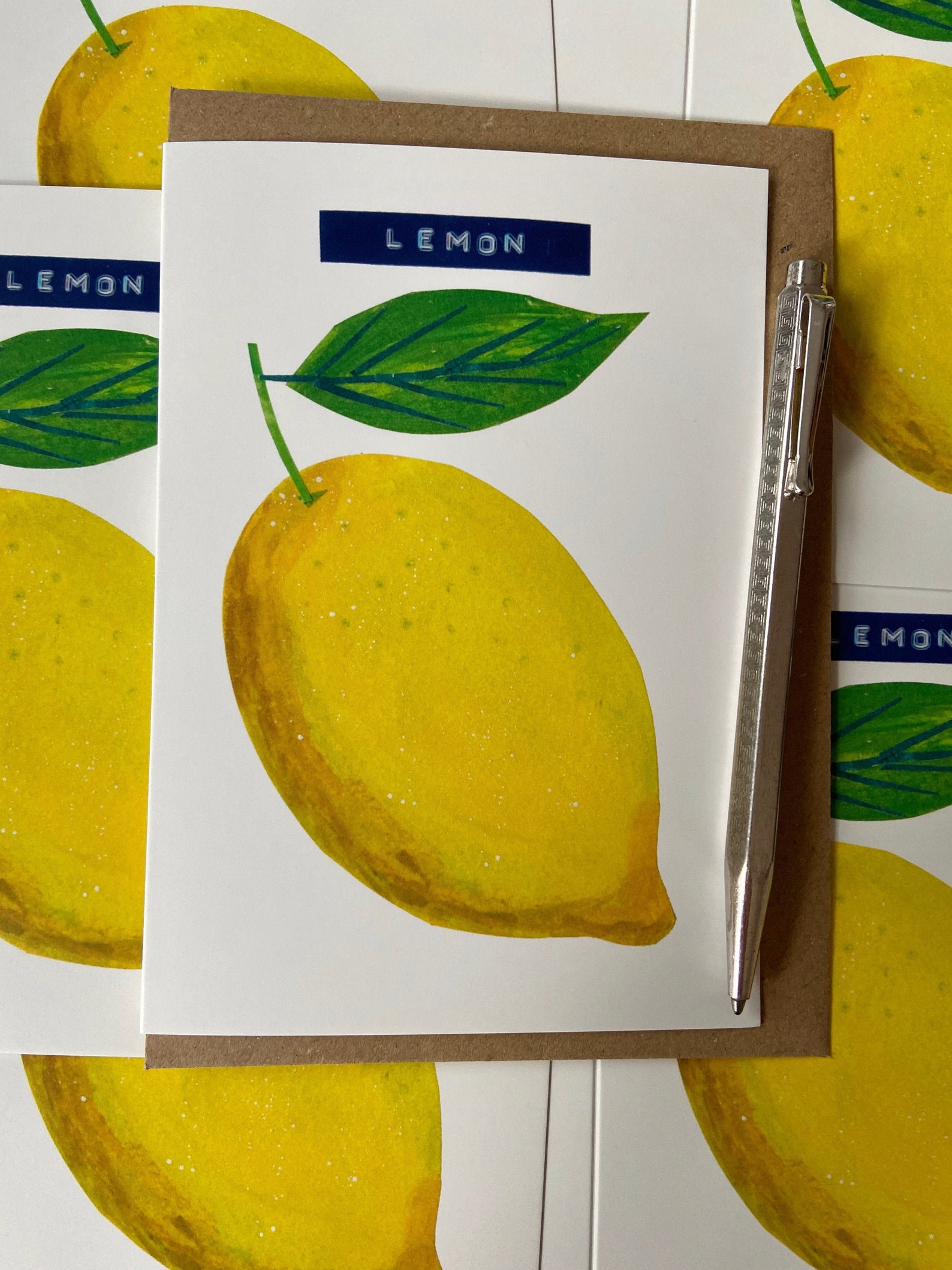 Lemon Design Greeting Card - Etsy UK