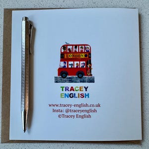 London Bus Greeting Card - Etsy