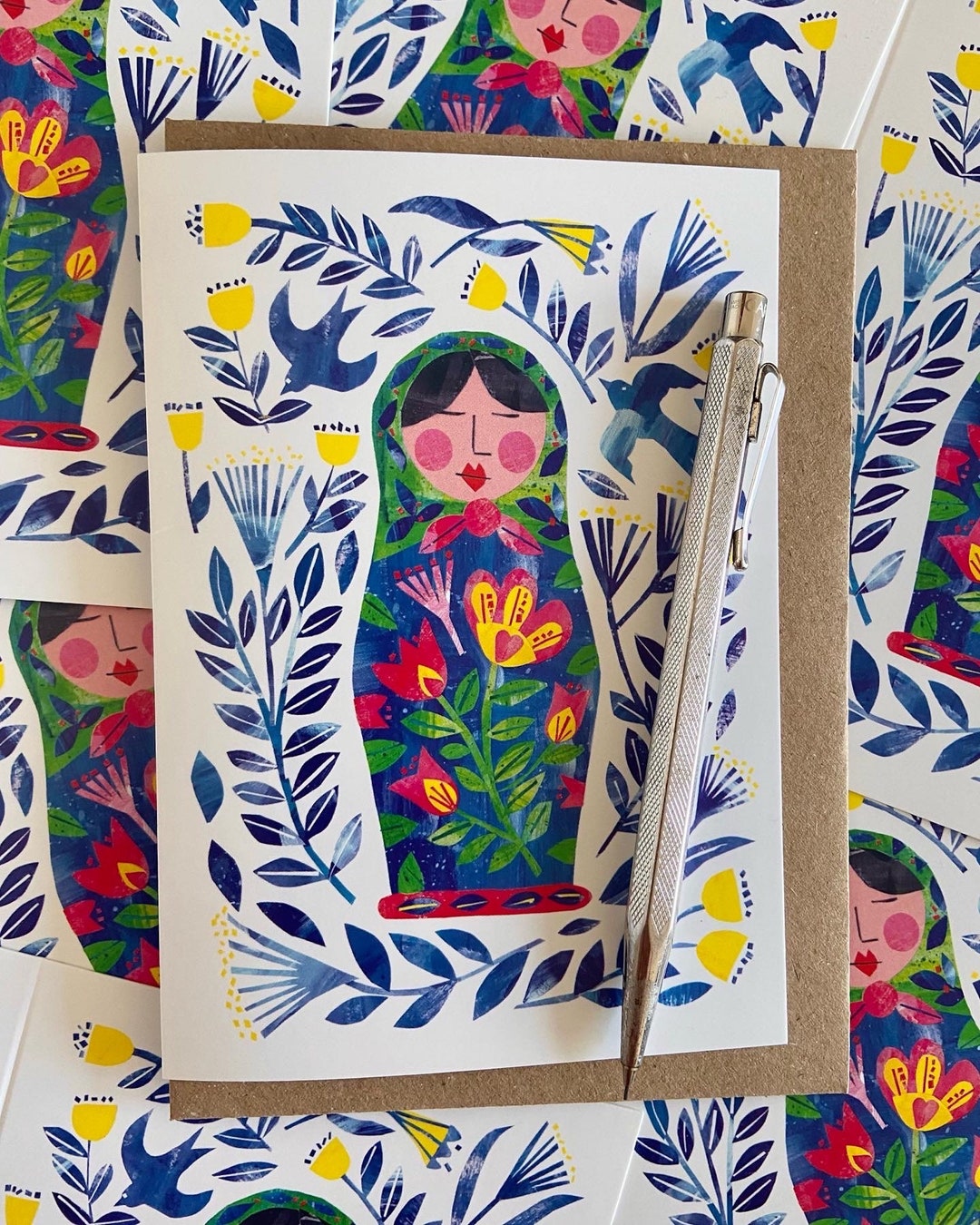 Matryoshka Doll Greeting Card - Etsy