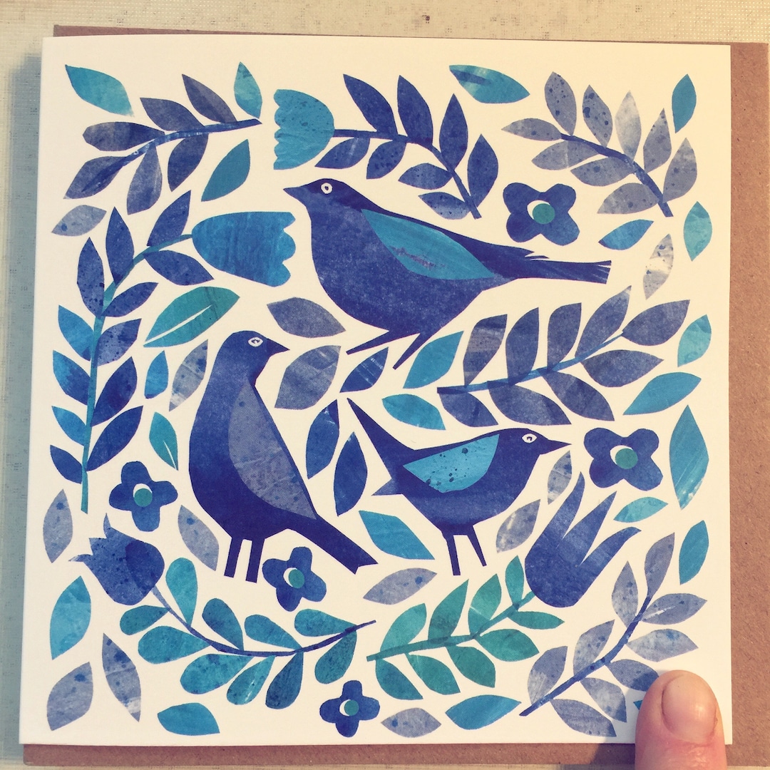 Blue Bird Greeting Card - Etsy