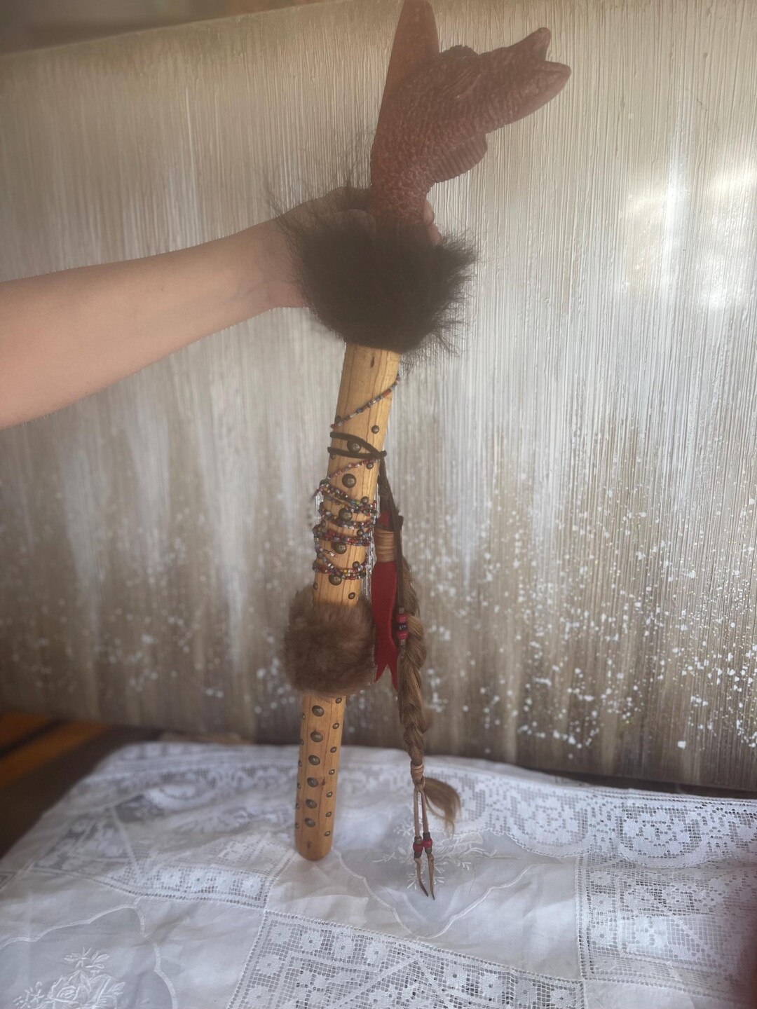 Handmade Fish Totem Staff | Shamanic Ritual Wand With Horsehair - Etsy ...