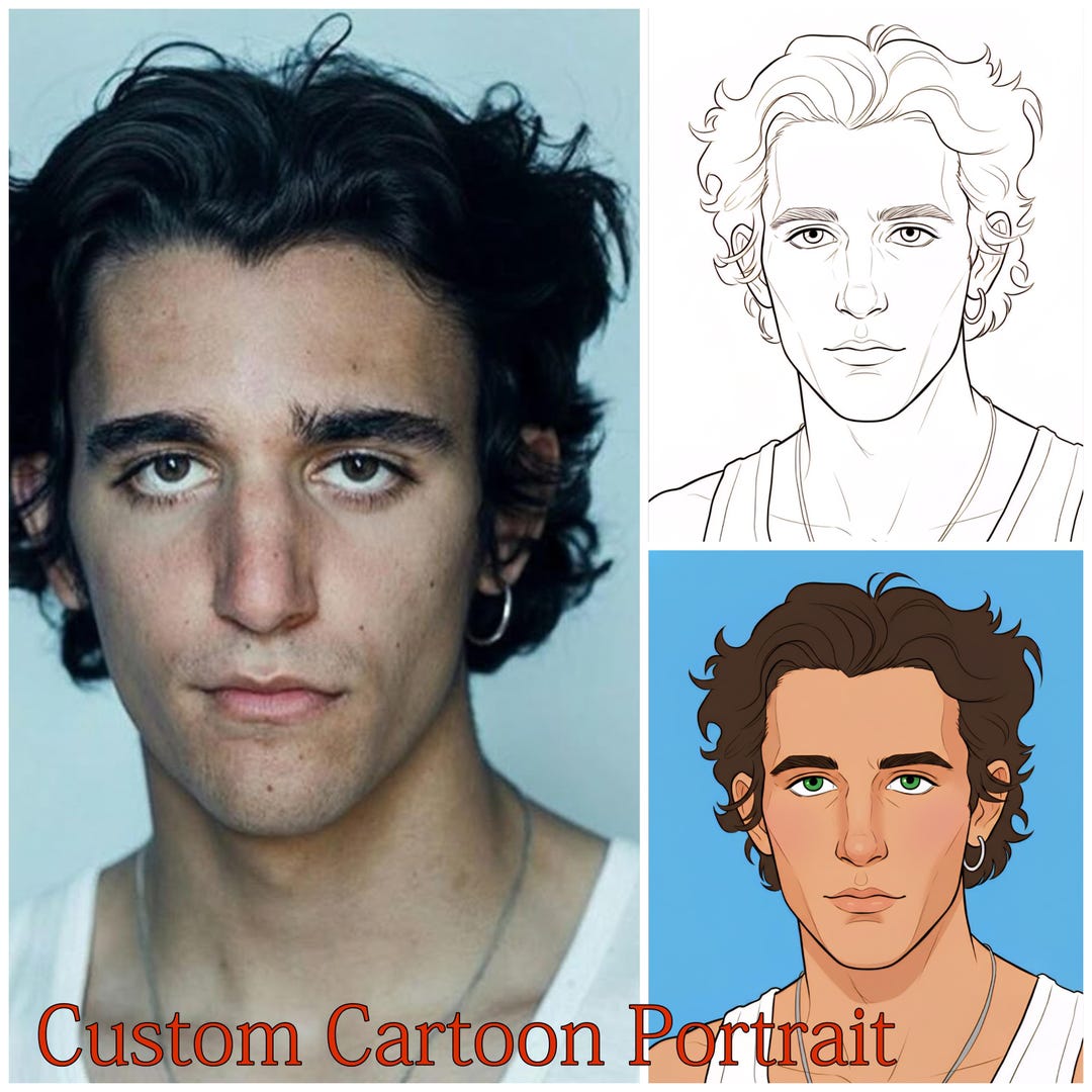 Personalized Anime Portrait, Custom Cartoon Illustration From Photo ...
