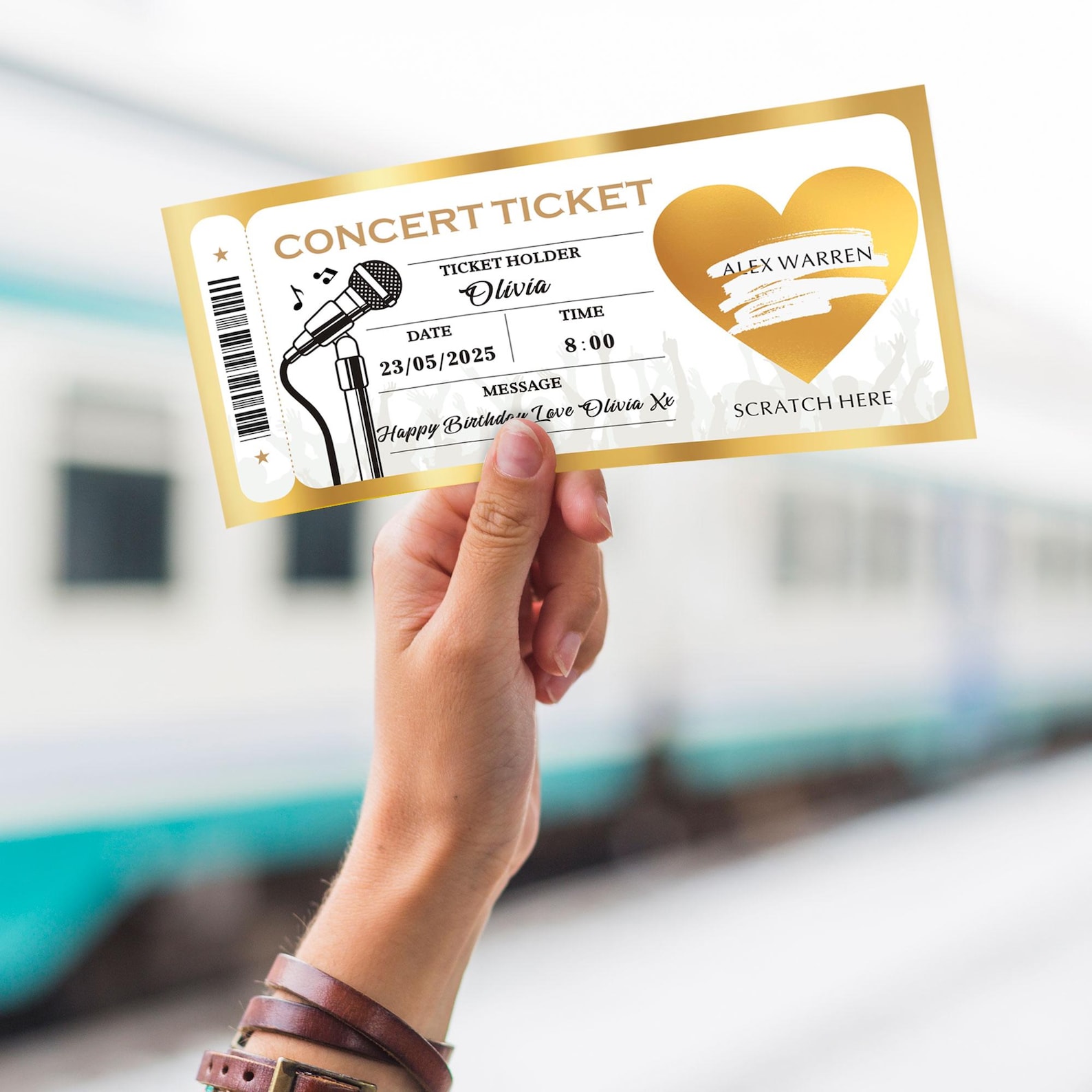 Personalized Scratch Card Reveal, Custom Surprise Concert Ticket ...