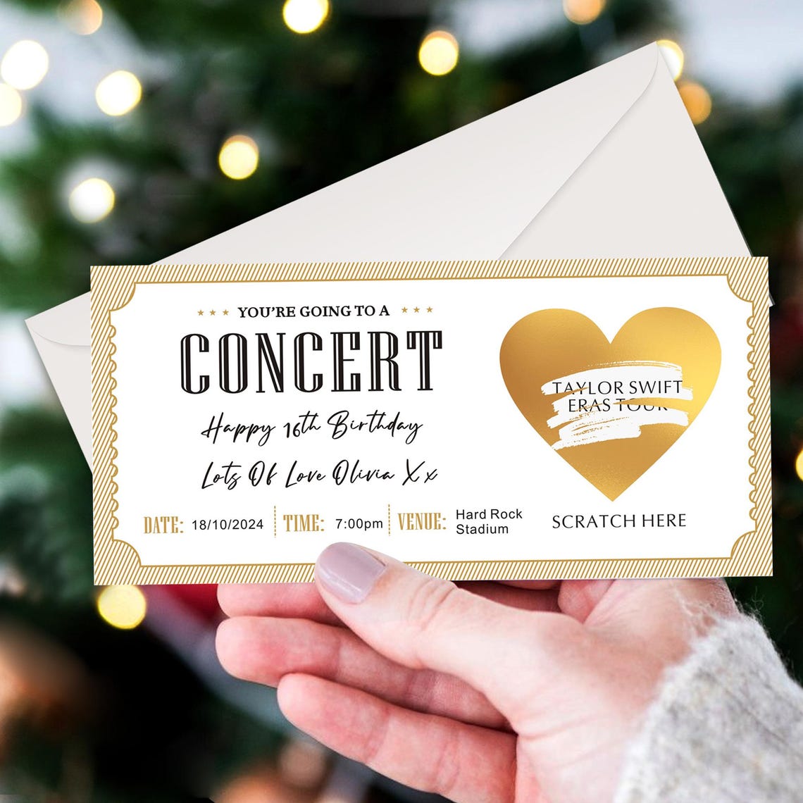 Personalized Scratch Card Reveal, Custom Surprise Concert Ticket ...