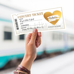 Personalized Scratch Card Reveal, Custom Surprise Concert Ticket ...