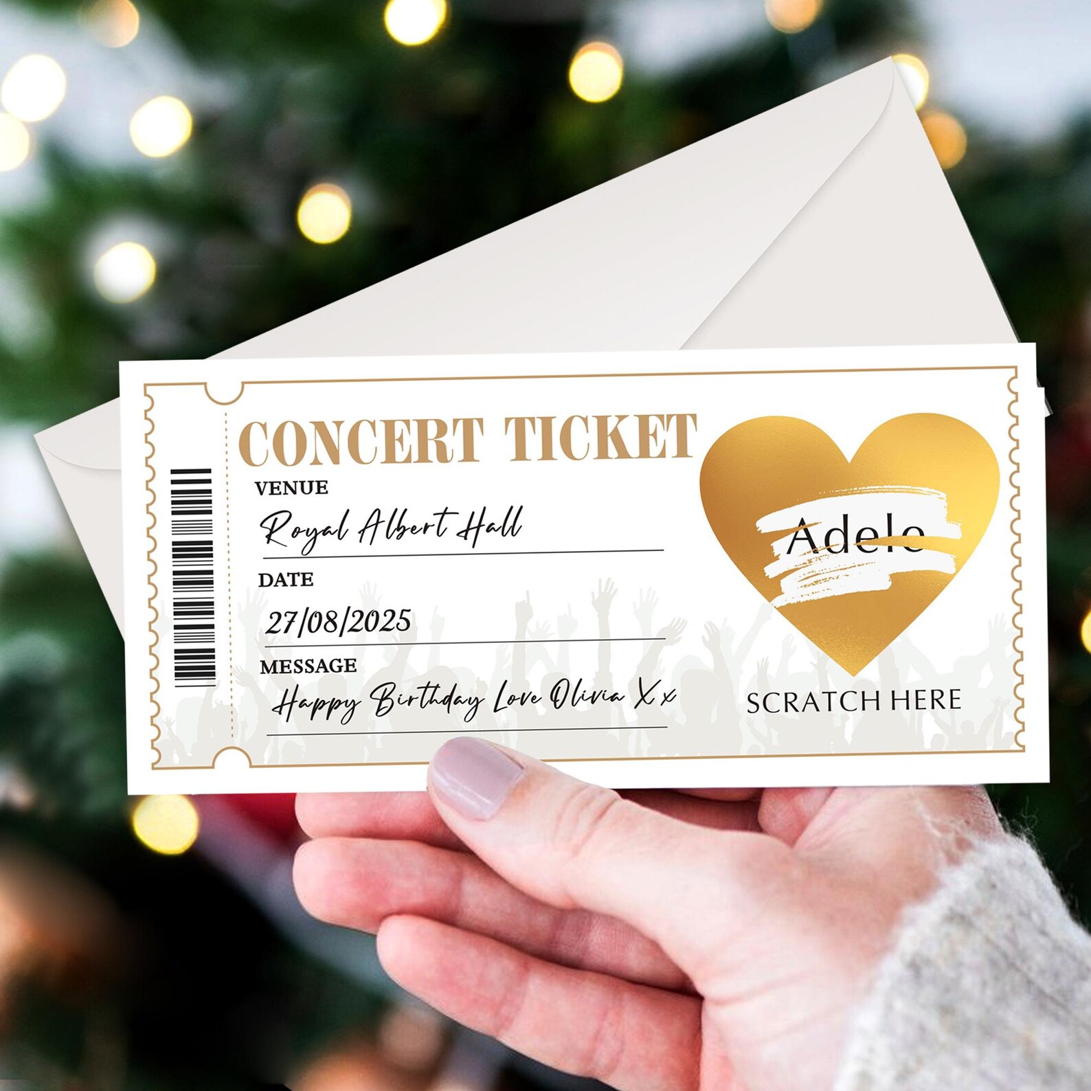 Personalized Scratch Card Reveal, Custom Surprise Concert Ticket ...