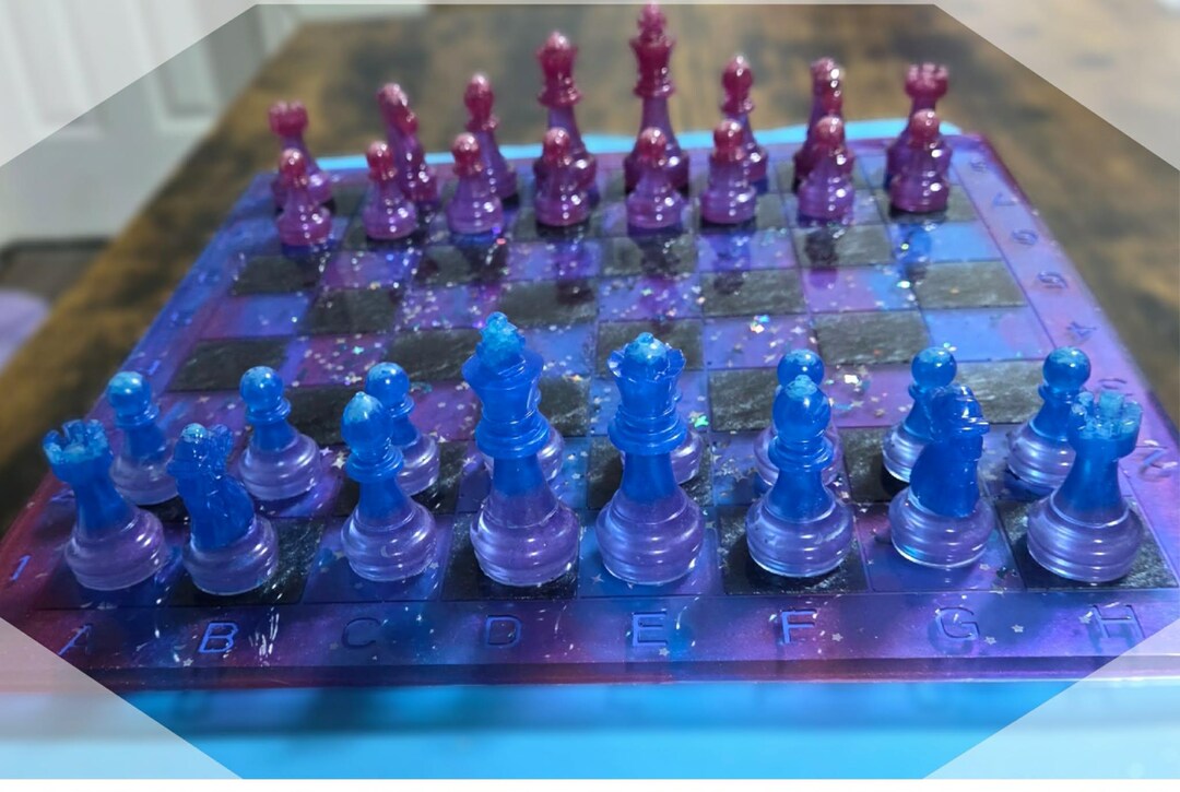Galaxy Glow-in-the-dark Resin Chess Set - Etsy
