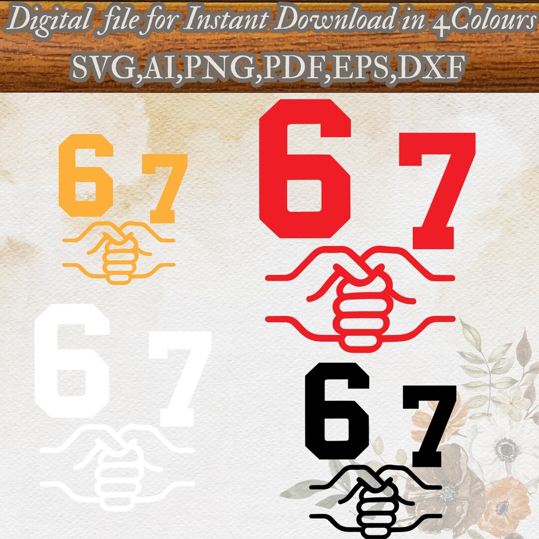 Number 67 SVG PNG Bundle, Handshake Team Unity Digital Cut File, Sports ...