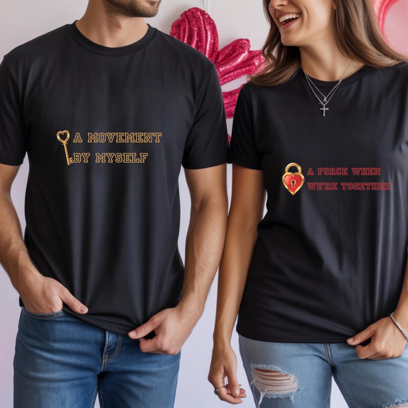 Custom His and Hers Matching Shirts, Personalized Couple Valentine Gift ...