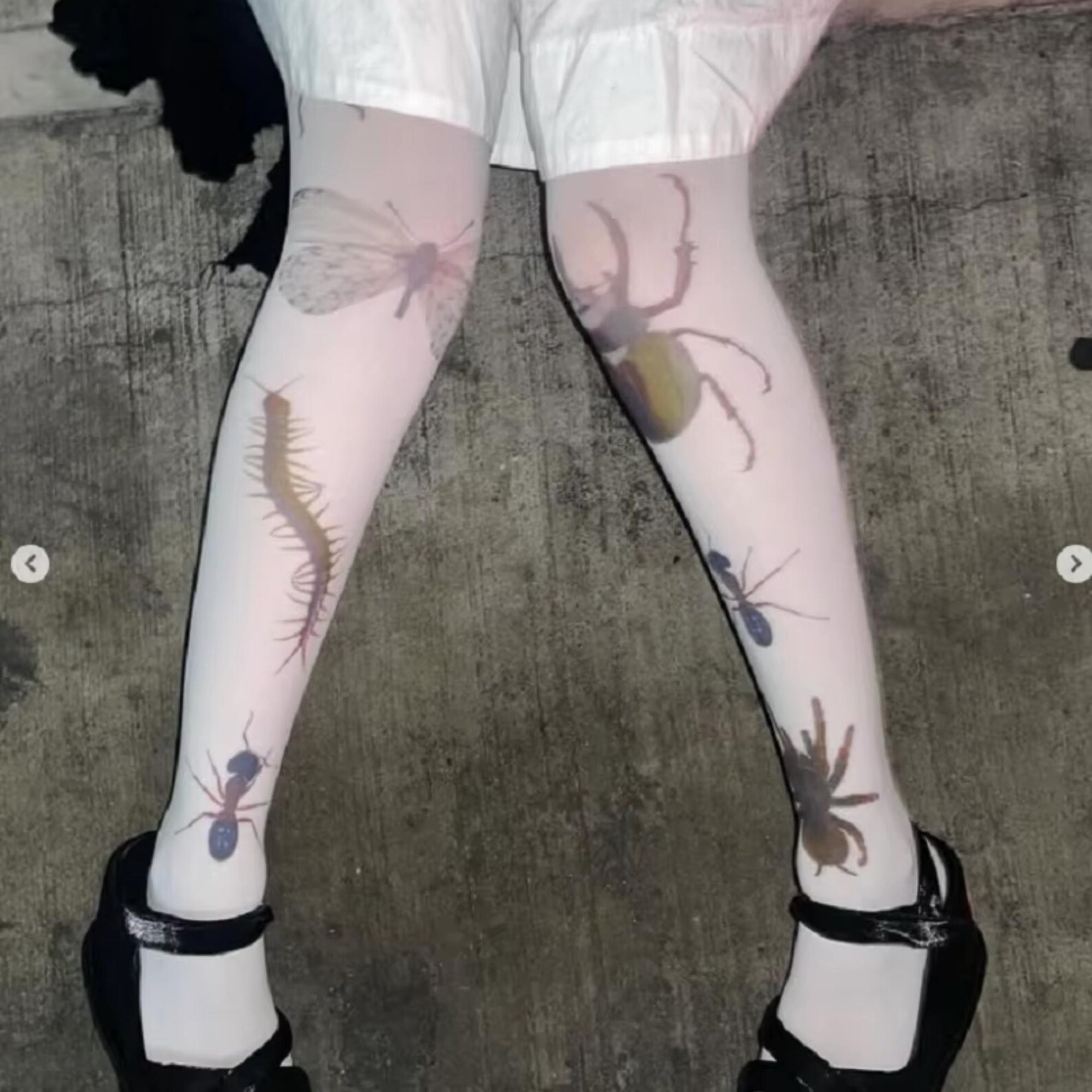 Kawaii Bug Print Tights: Harajuku Y2K Insect Pantyhose for Alt Fashion ...