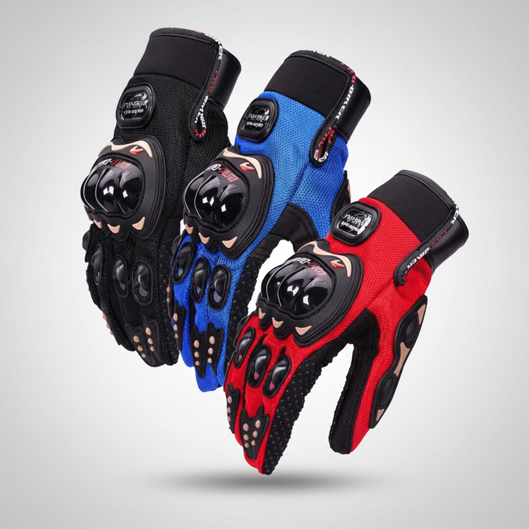 Professional Hard Knuckle Motorcycle Gloves - Full Finger Protective ...