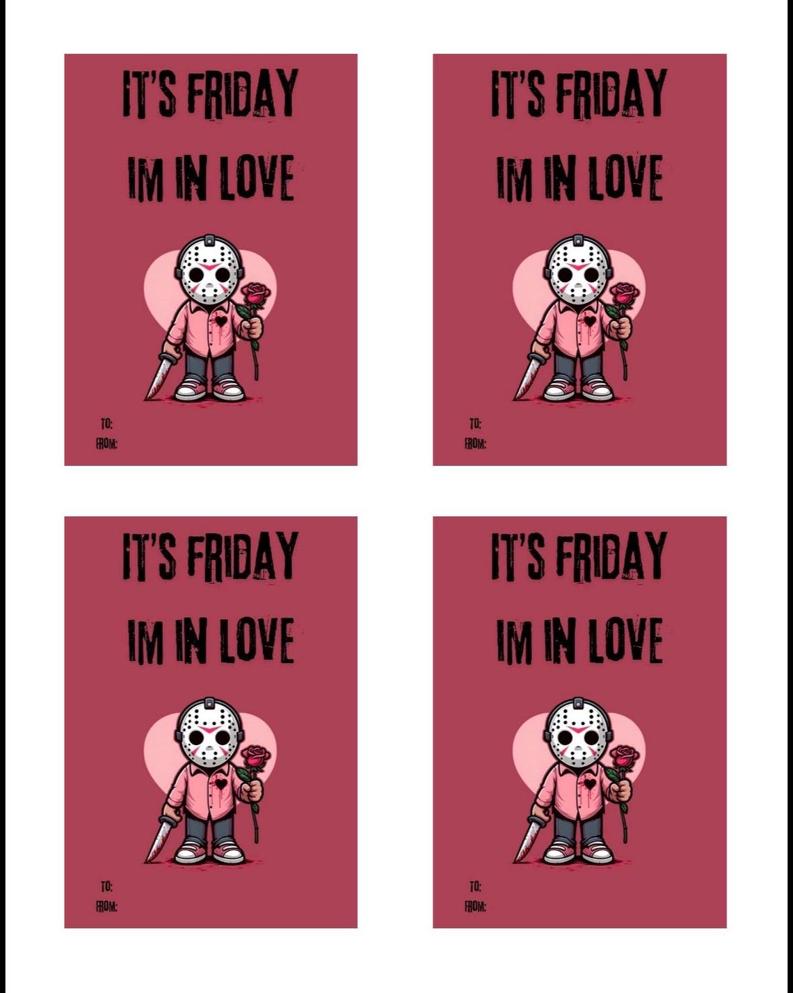 Friday the 13th Valentine Cards - Etsy
