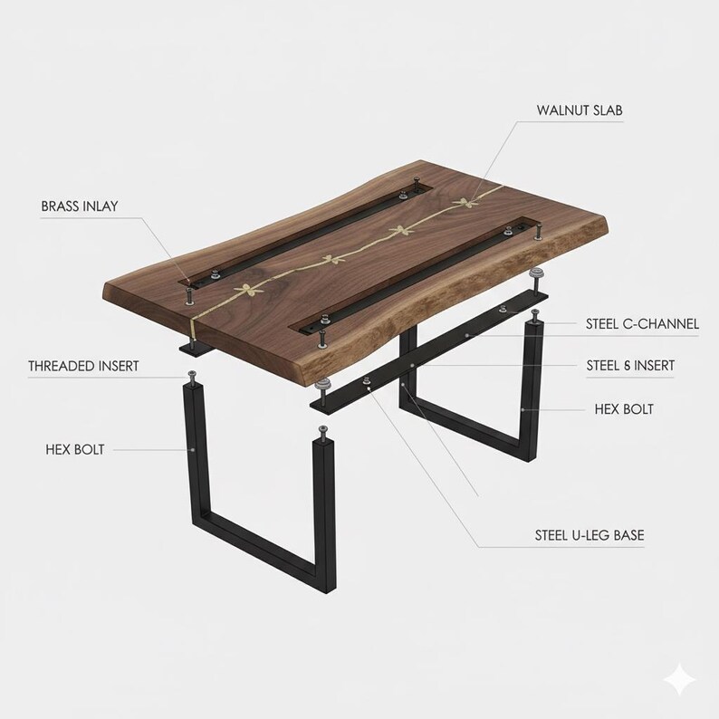 DIY Live Edge Coffee Table Build Plans | Professional Walnut & Brass ...