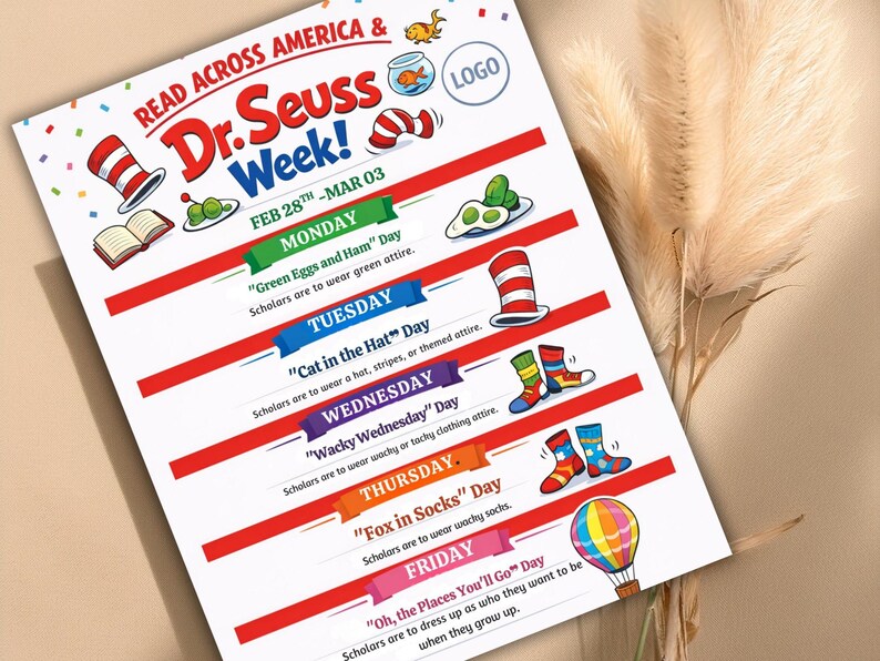 Editable Dr. Seuss Template | School Reading Flyer | Printable ...