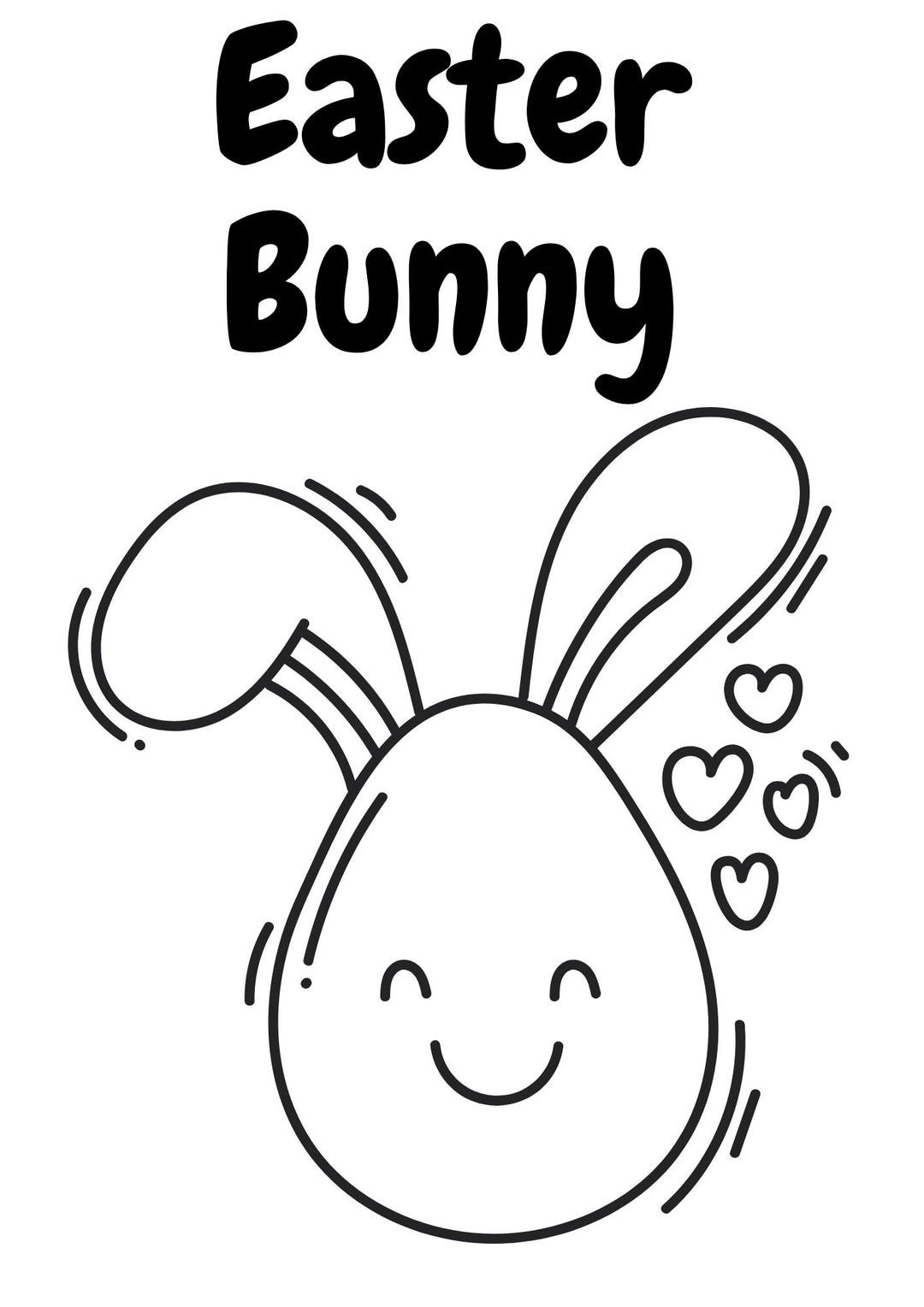 Easter Bunny Coloring Page | Kids Activity Sheet (instant Download) - Etsy