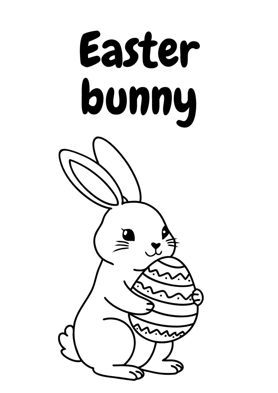 Easter Bunny Coloring Page – Kids Activity Sheet (instant Download) - Etsy