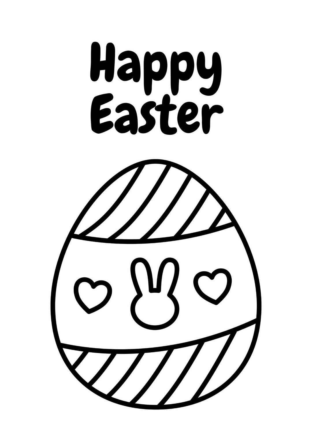Easter Egg Coloring Page Printable for Kids | Simple Easter Activity ...