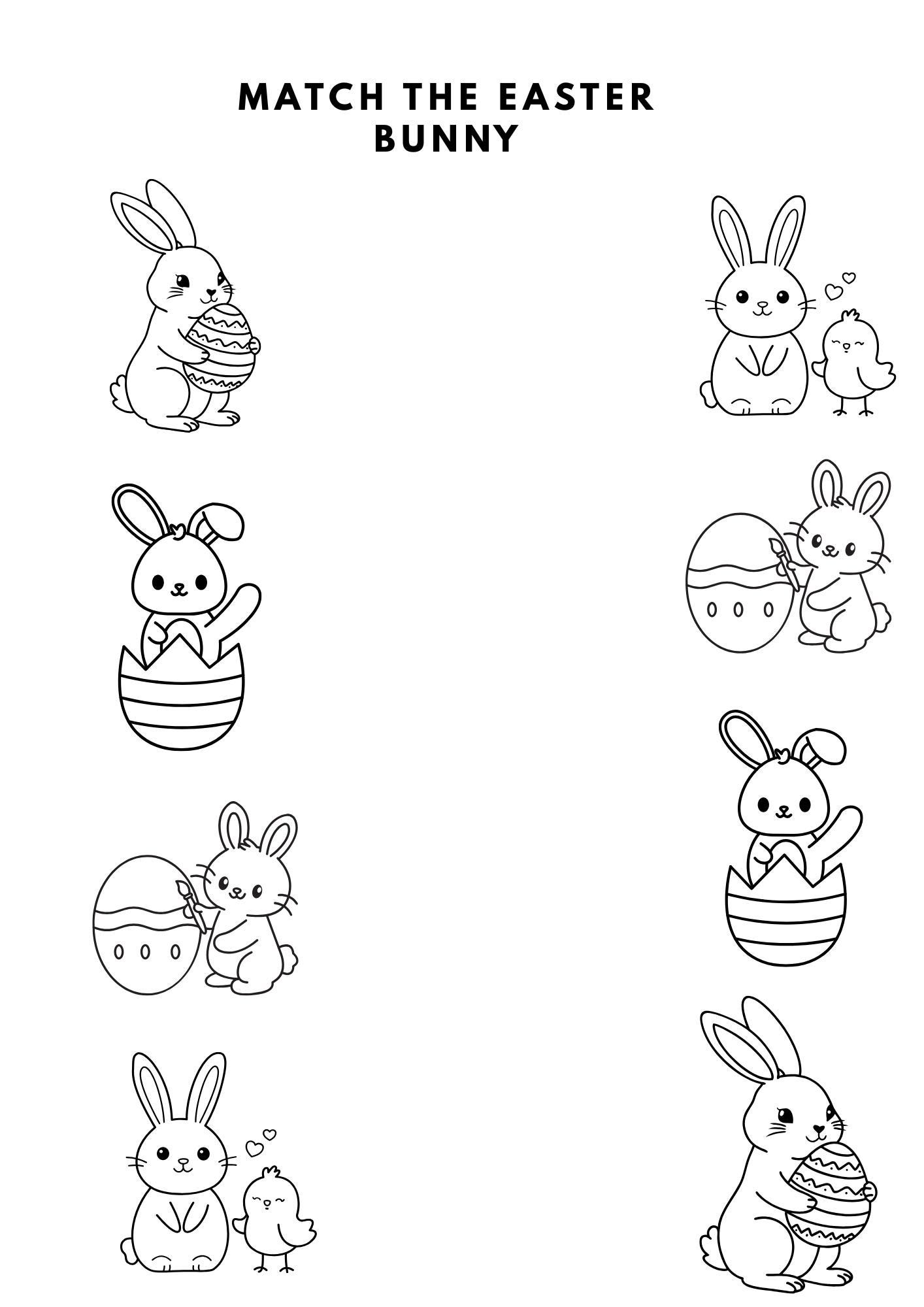 Easter Bunny Matching Activity | Printable Toddler Learning Game (ages ...
