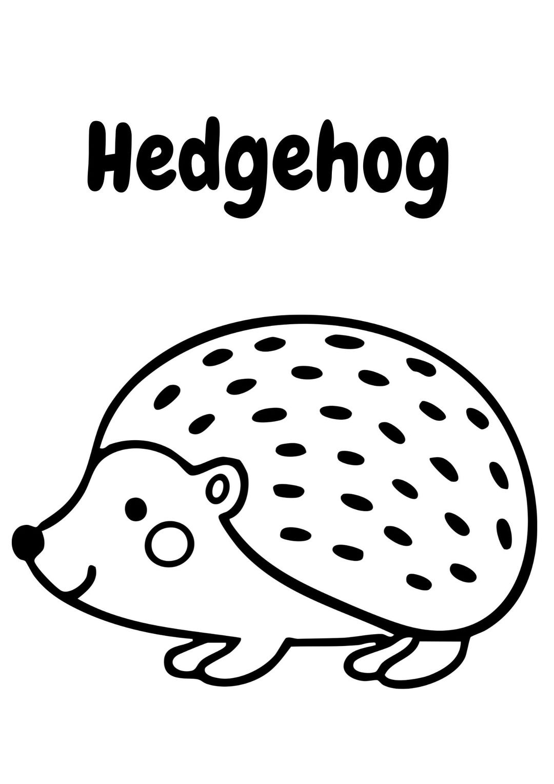 Hedgehog Coloring Page Printable | Woodland Animal Kids Activity SINGLE ...