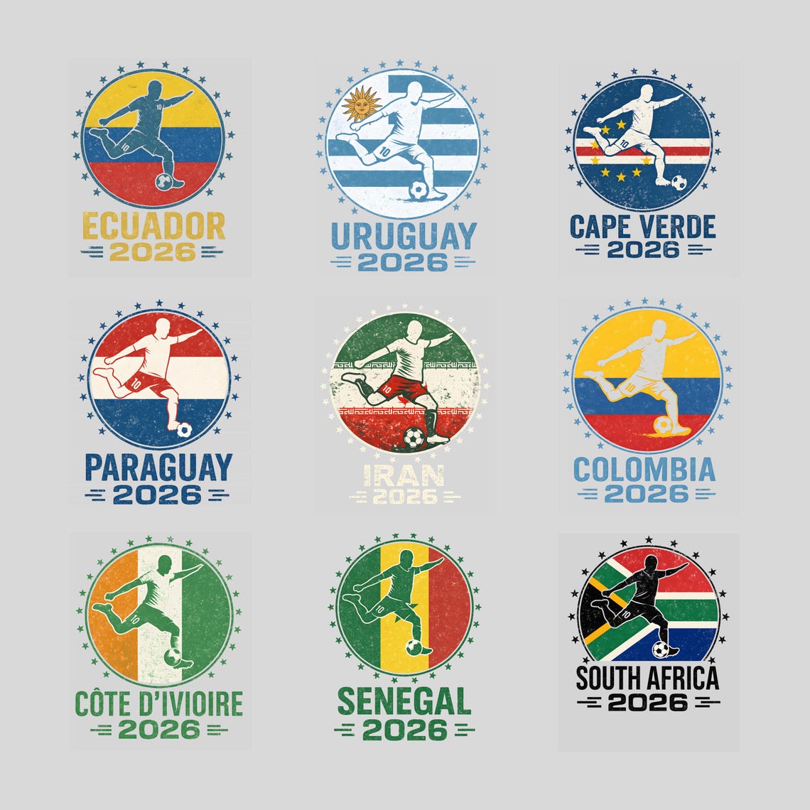 World Cup 2026 Country Teams PNG Bundle, International Soccer Country ...