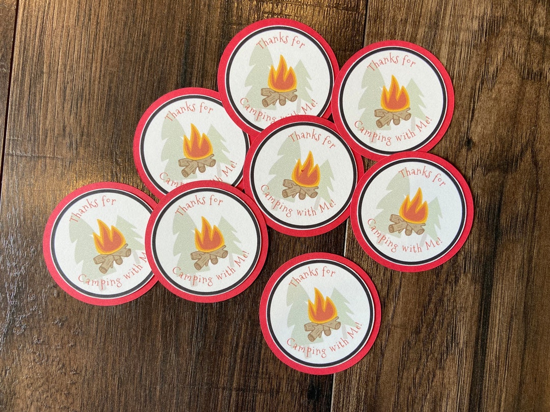 Camping Favor Tags: Campfire Birthday Party Favors (set of 8) - Etsy