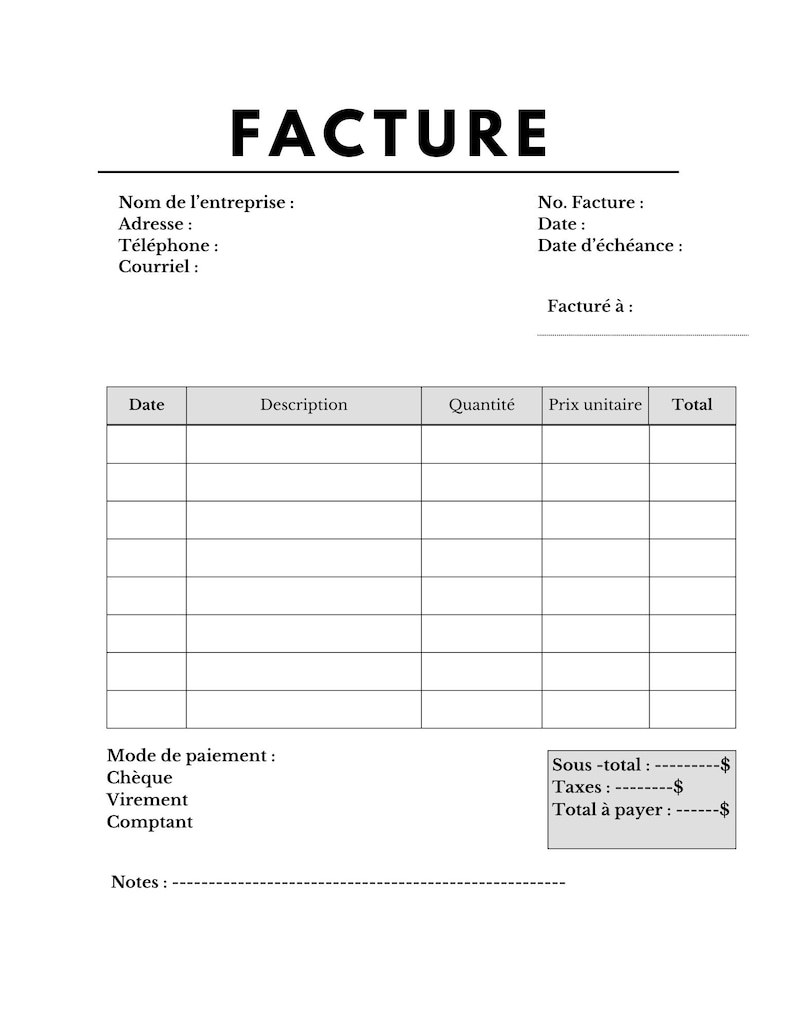 Editable Professional Invoice Template on Canva. - Etsy