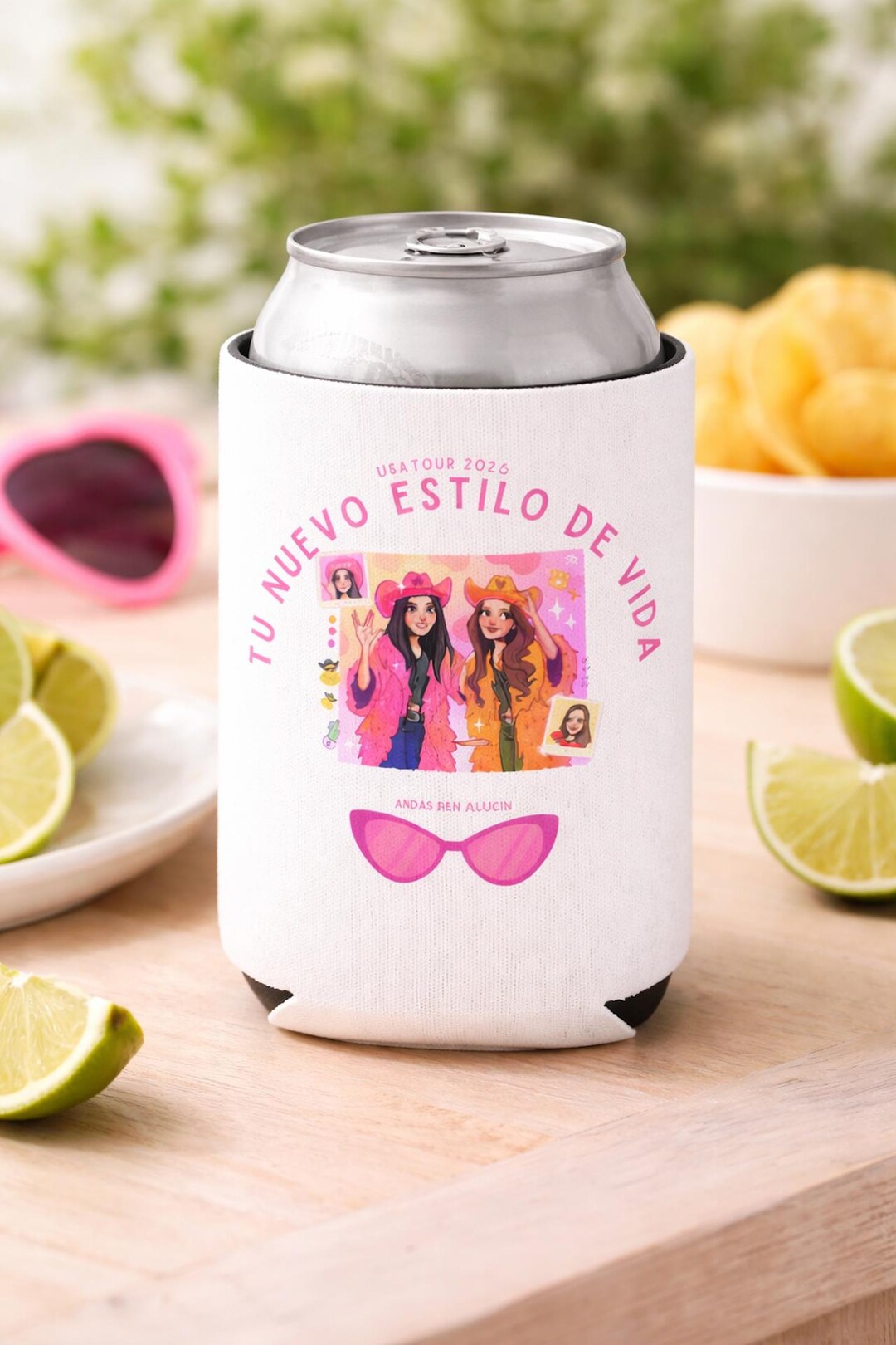 Las Alucinas Koozie - Tu Nuevo Estilo De Vida Pink Retro Girls Design ...