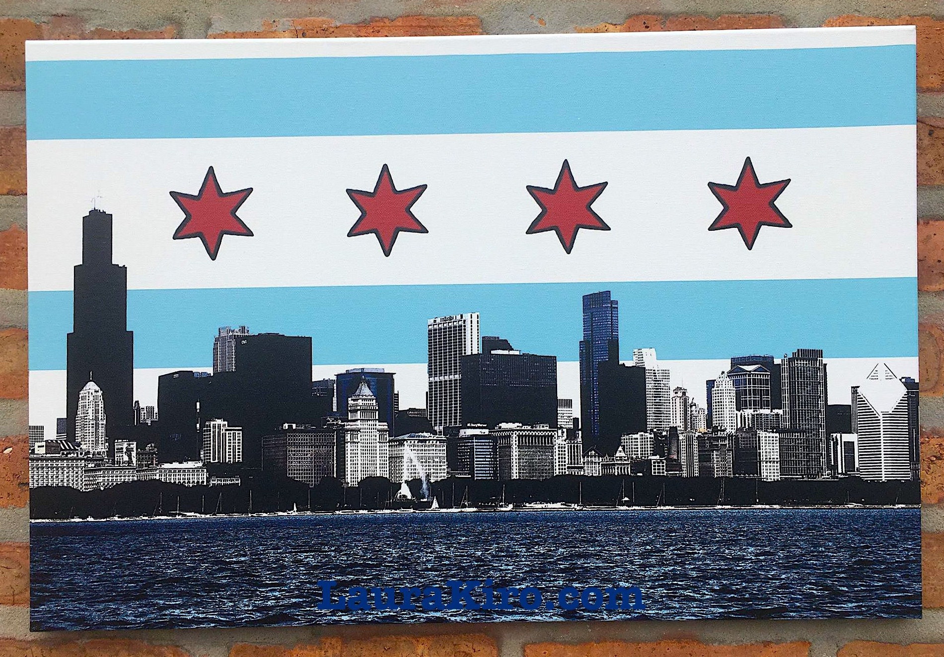 Chicago Flag Skyline Wallpaper