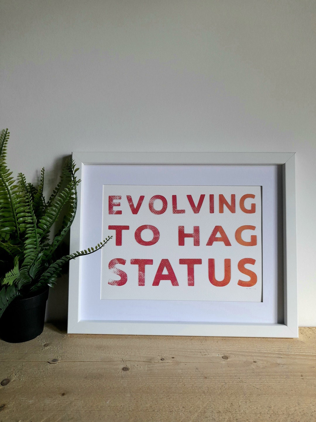 A4 Print Gelliprint Papercut Slogan Art, Evolving to Hag Status ...