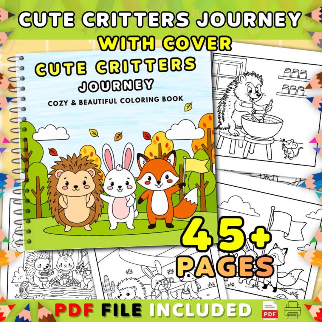 45+ Cute Critters Journey Coloring Pages, Coloring Book, Cute and Cozy ...