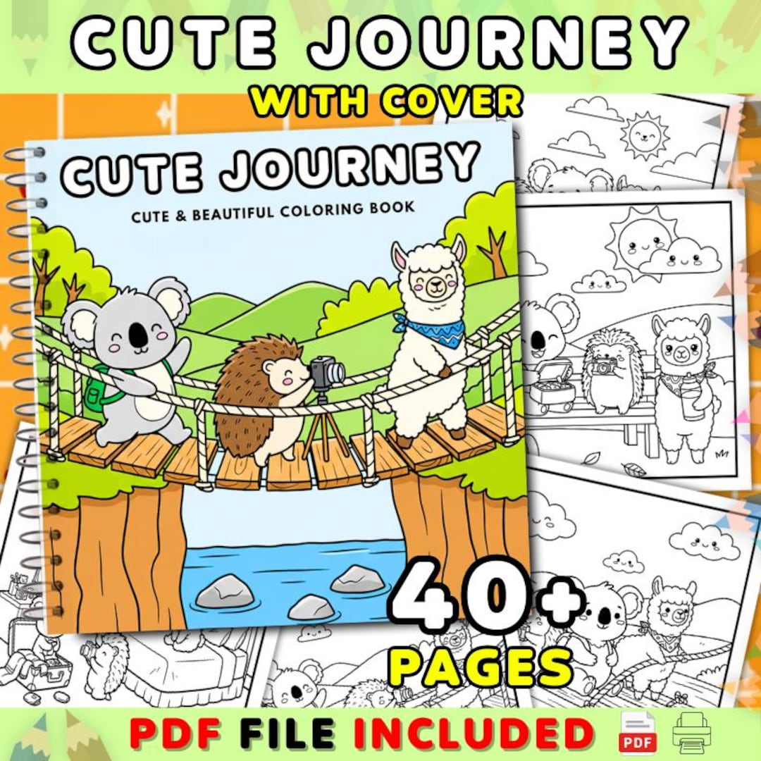 Cute Journey Coloring Book, 40+ Cute Coloring Pages, Coloring Book ...