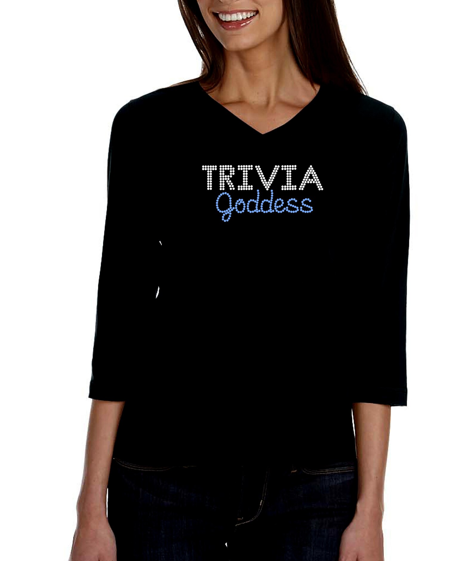 Trivia Goddess Rhinestone T Shirt Tank Top S M L Xl 2xl Etsy