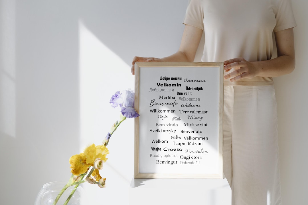 Welcome in European Languages Poster | Multilingual Wall Art | Europe ...