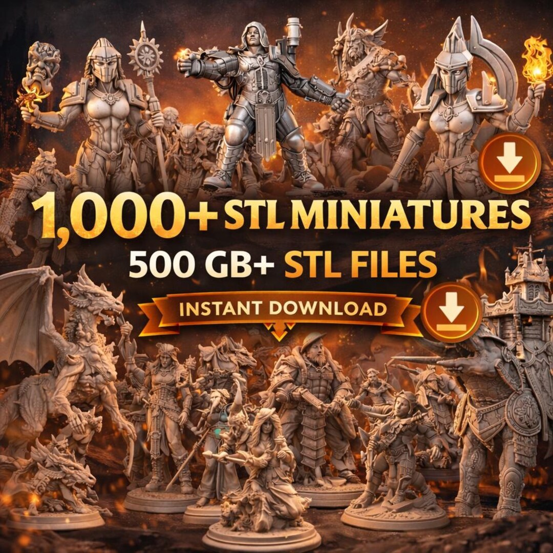 500+ Miniature STL Bundle | Tabletop and RPG Miniatures | D&D Fantasy ...
