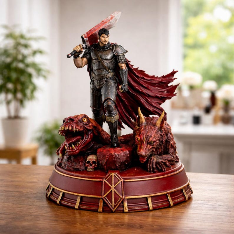 Guts Berserk Statue STL | 3D Printable Anime Figure (pre-supported ...