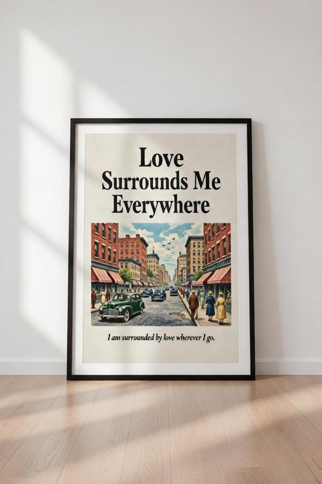 Love Surrounds Me Everywhere Printable Wall Art, Vintage Street ...