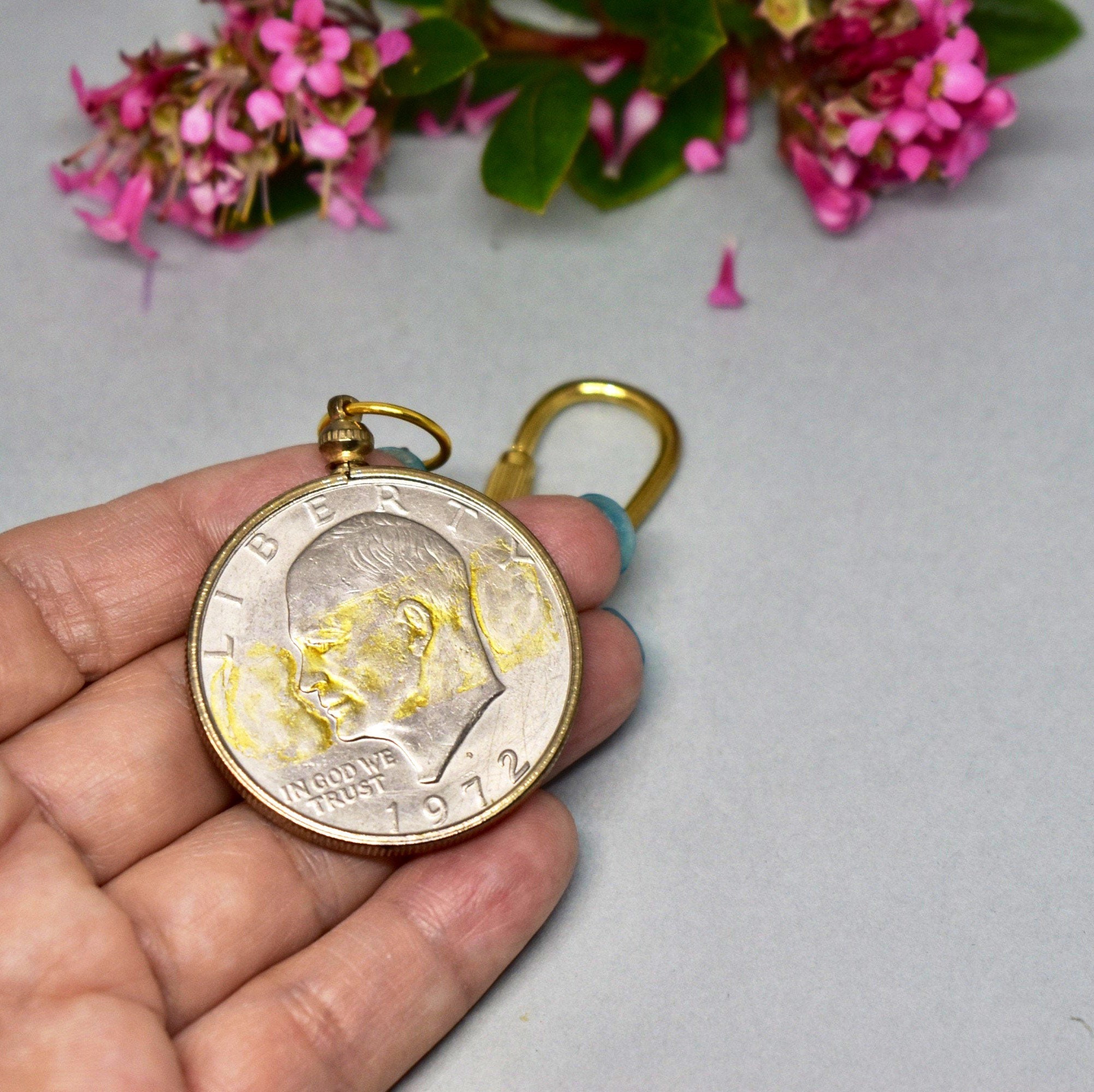 One 1972 USA liberty dollar Keychain Coin Collectors GIft | Etsy